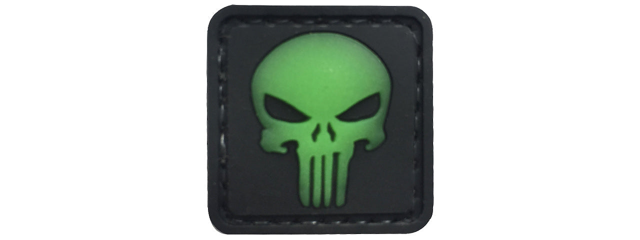 Glow Skull PVC Patch – Green Beret
