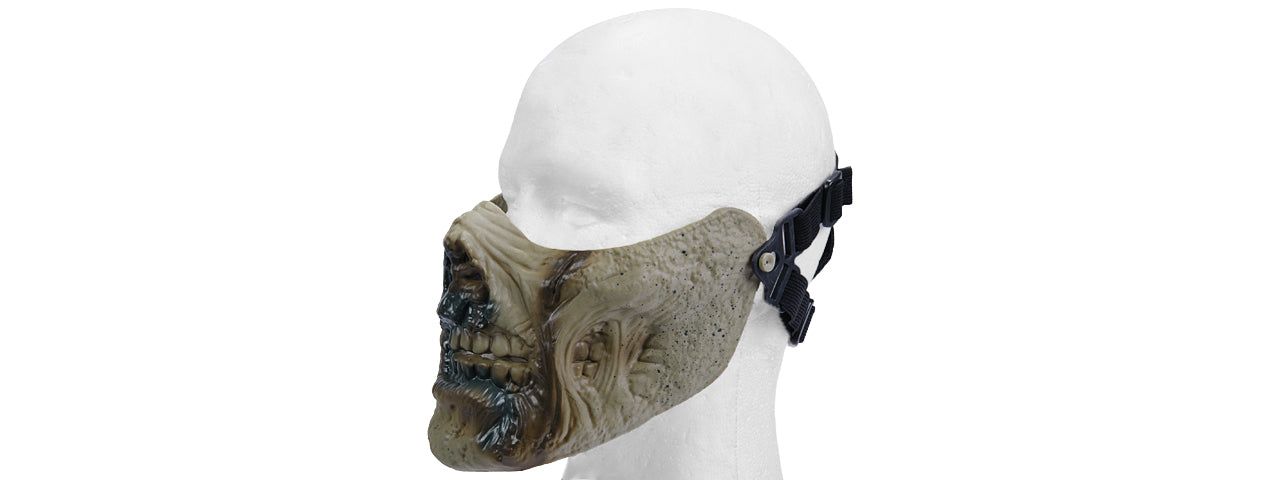 1/2 Face Zombie Skull Mask – Green Beret
