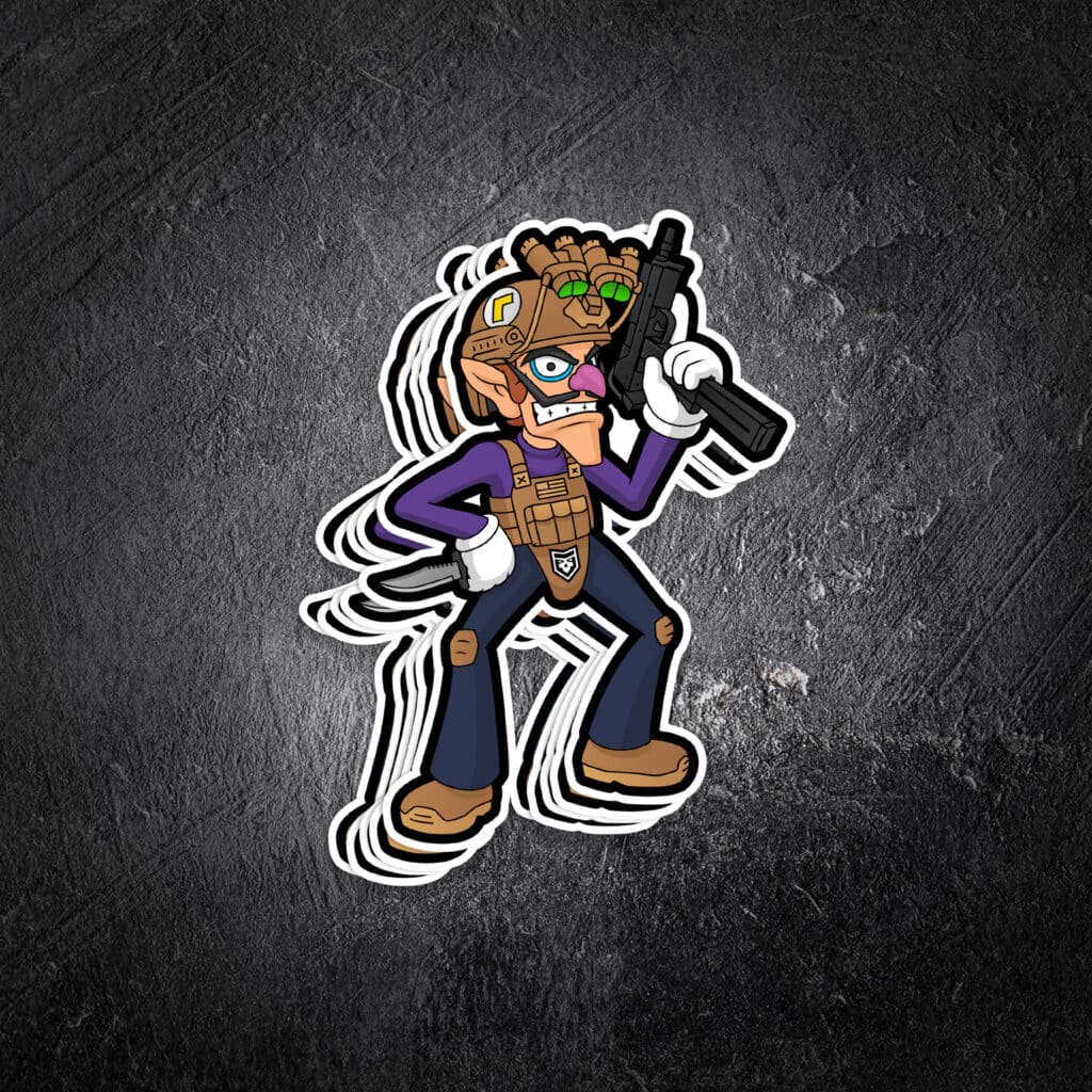 Waluigi Decal – Green Beret