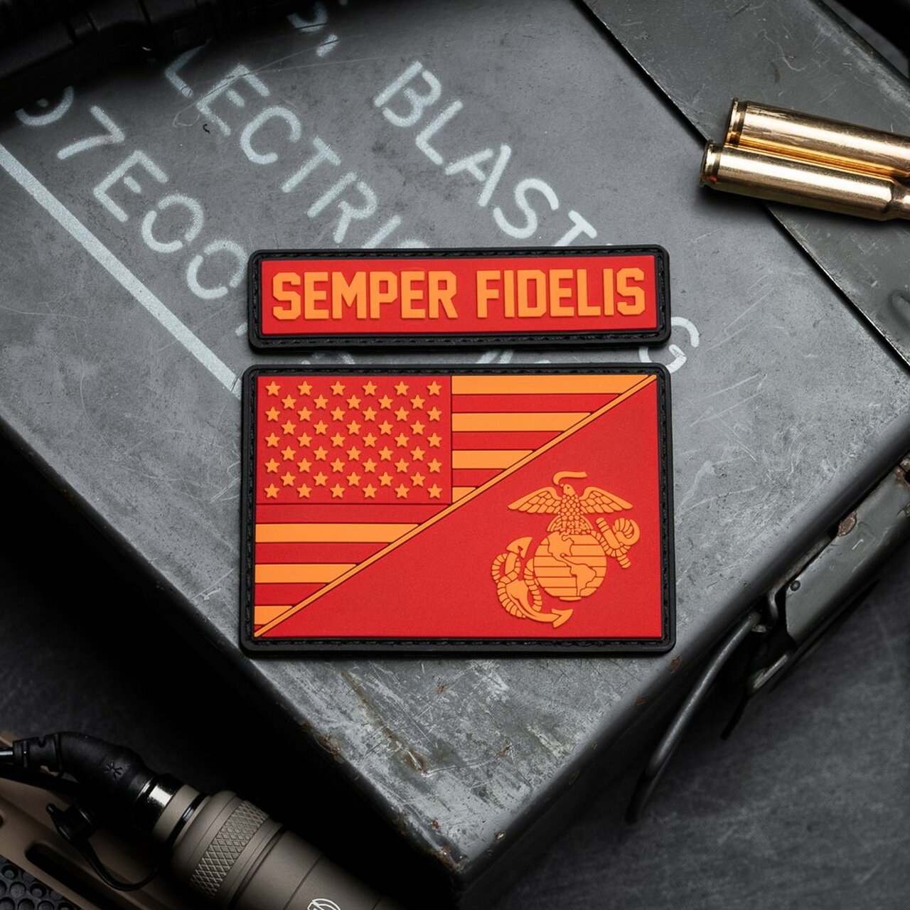 US Flag/USMC EGA & Semper Fi Cap Set – Green Beret